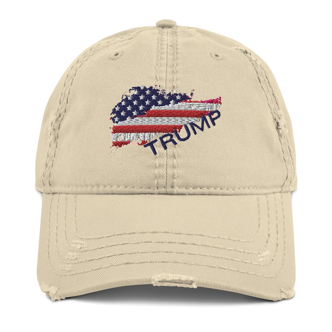 Donald Trump Embroidered Distressed Hat, Patriotic Gift, Trump ...