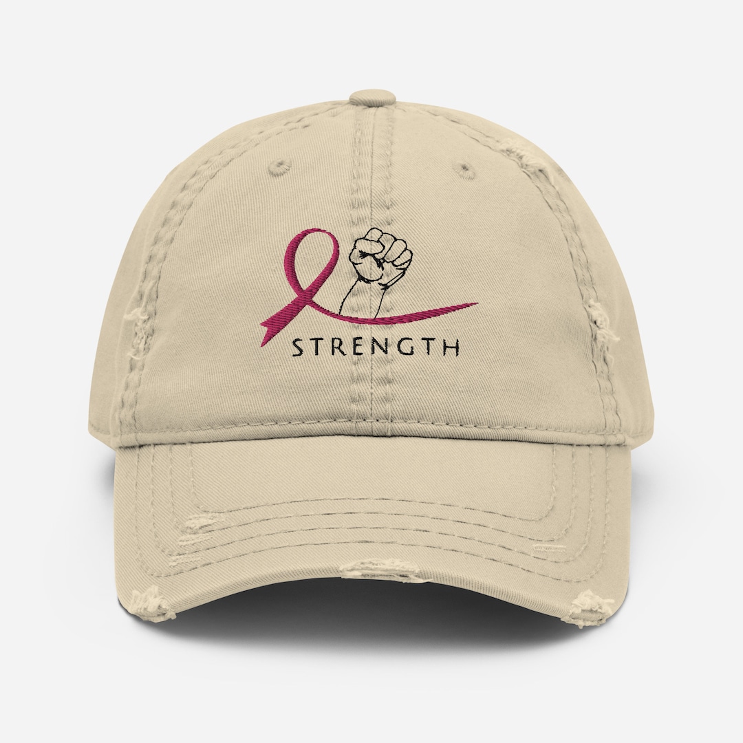 Distressed Fight Cancer Embroidered Hat - Etsy