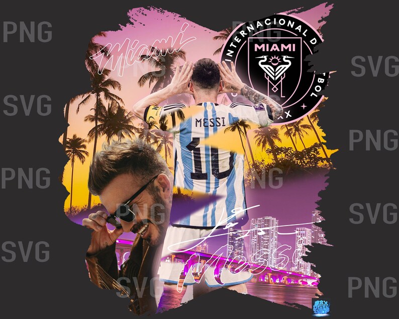 Lionel Messi Miami Design PNG Poster PNG Printable - Etsy 日本