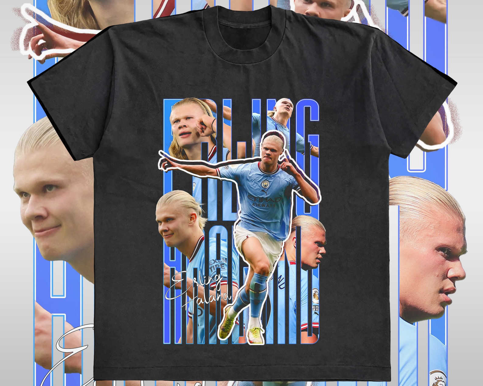 Erling Haaland T-shirt PNG Poster PNG Printable Bootleg T-shirt Design ...