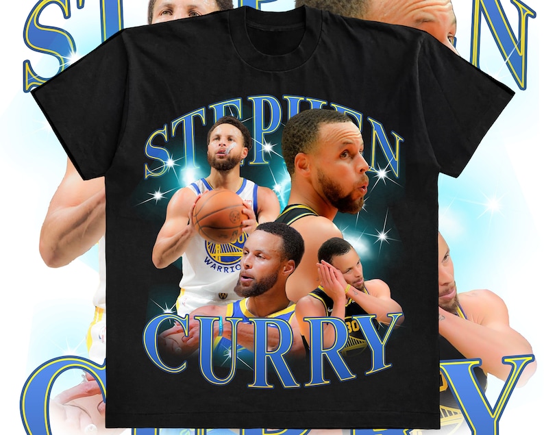 Stephen Curry T-shirt Design PNG Vector T-shirts PNG Printable Bootleg Basketball Tee Shirt ...