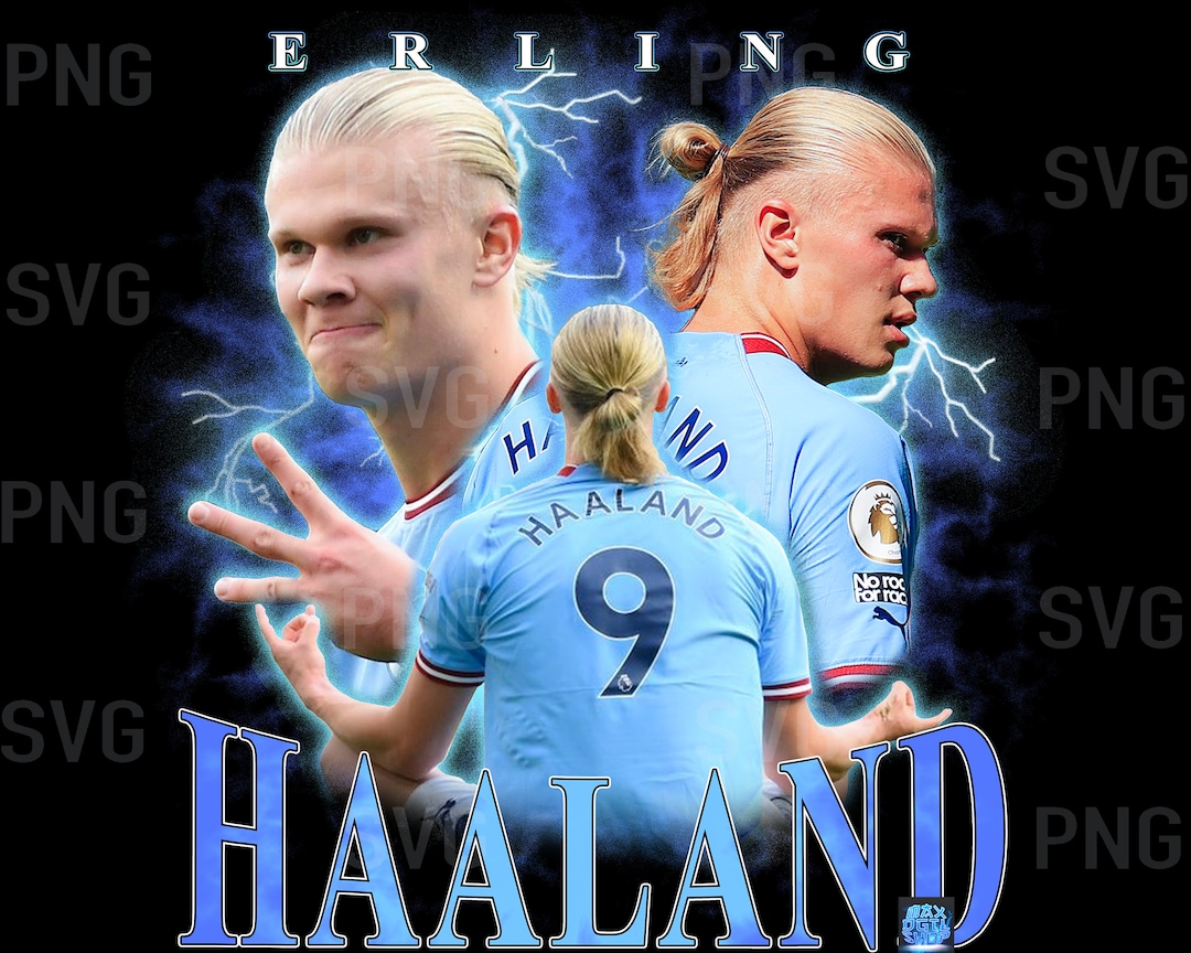 Erling Haaland T-shirt PNG Bootleg T-shirt PNG Printable Bootleg T ...