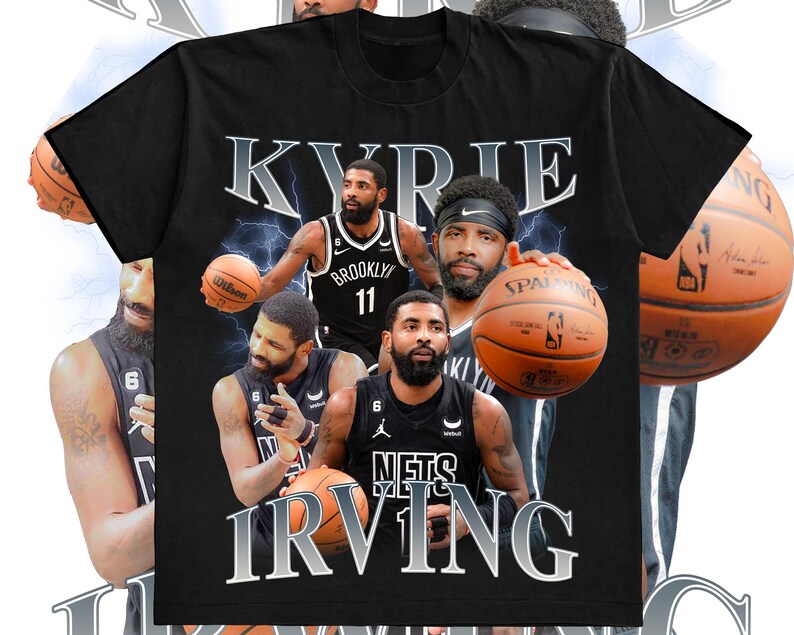 Kyrie Irving T-shirt Design PNG Vector T-shirts PNG Printable Bootleg Basketball Tee Shirt ...