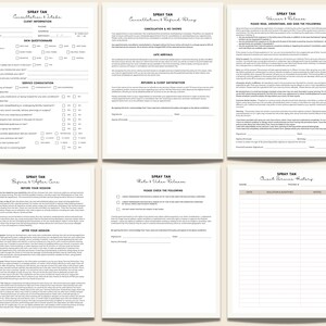 Forms for Spray Tanning Business Bundle - Editable Forms - Canva ...