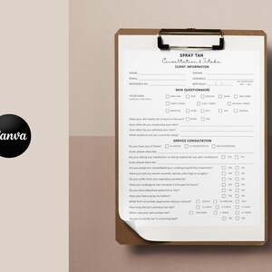 Forms for Spray Tanning Business Bundle - Editable Forms - Canva ...