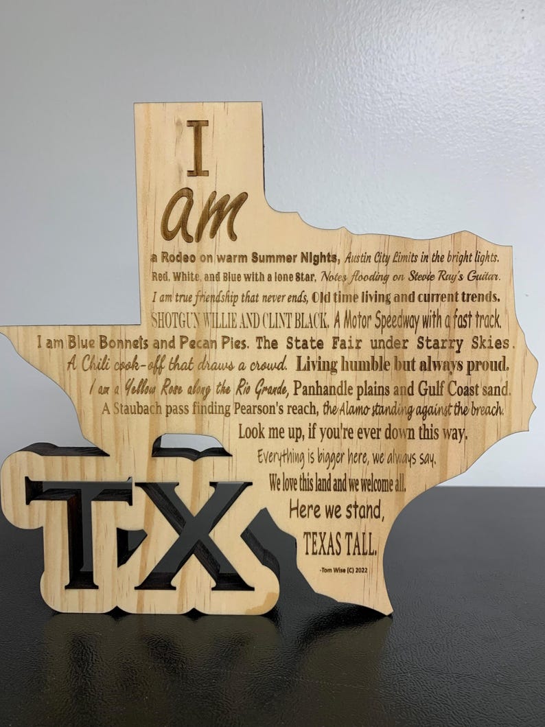 Texas Poem Rustic Wooden Free Standing Decor - Etsy