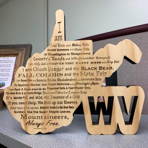West Virginia Rustic Wooden Free Standing Decor - Etsy