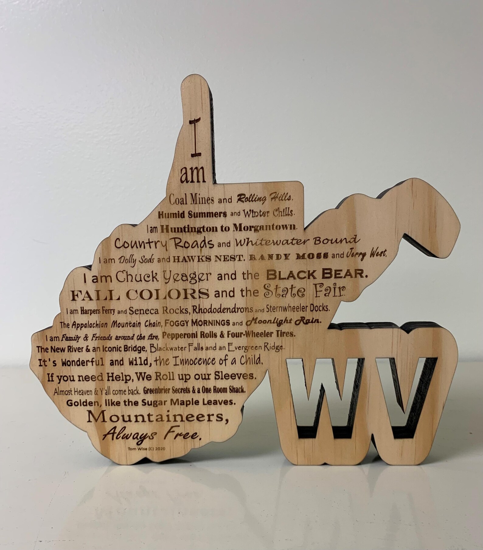 West Virginia Rustic Wooden Free Standing Decor - Etsy