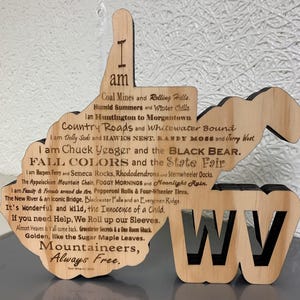 West Virginia Rustic Wooden Free Standing Decor - Etsy