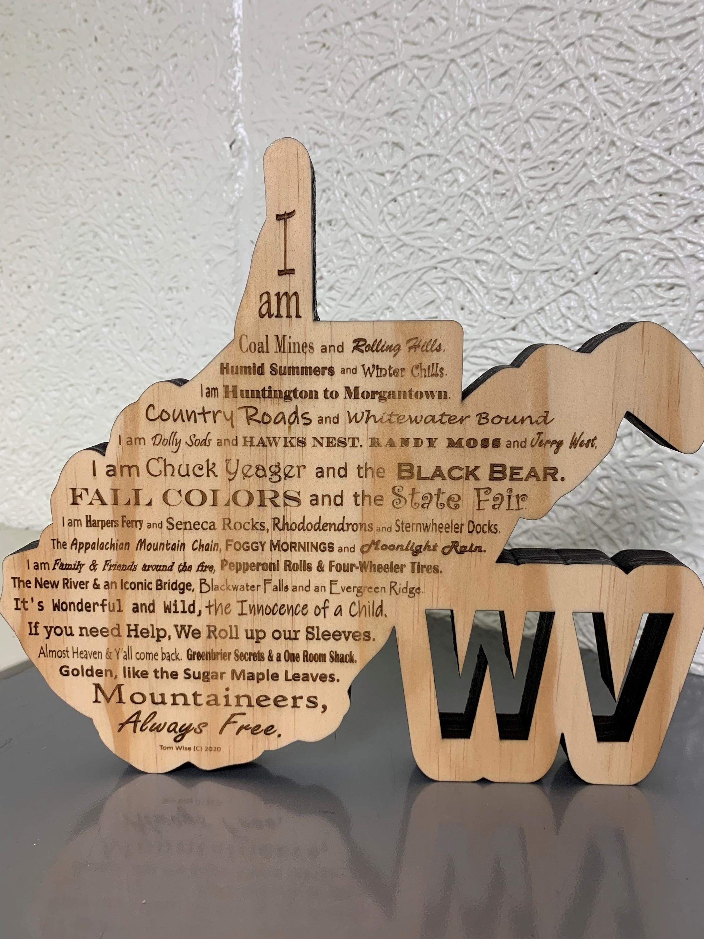 West Virginia Rustic Wooden Free Standing Decor - Etsy