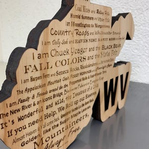 West Virginia Rustic Wooden Free Standing Decor - Etsy