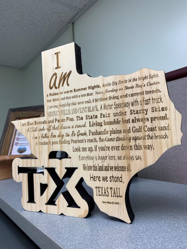 Texas Poem Rustic Wooden Free Standing Decor - Etsy