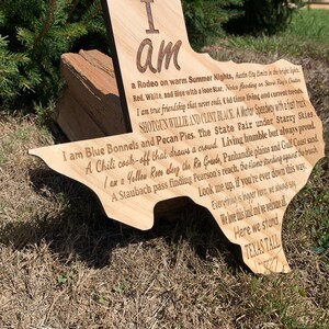 Texas Tall Original Poem Rustic Wood Sign 14" by 14" by 3/4" Laser Cut ...