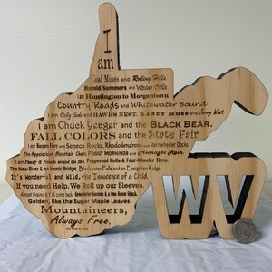 West Virginia Rustic Wooden Free Standing Decor - Etsy