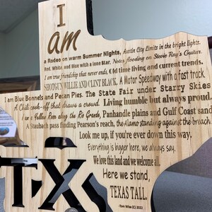 Texas Poem Rustic Wooden Free Standing Decor - Etsy