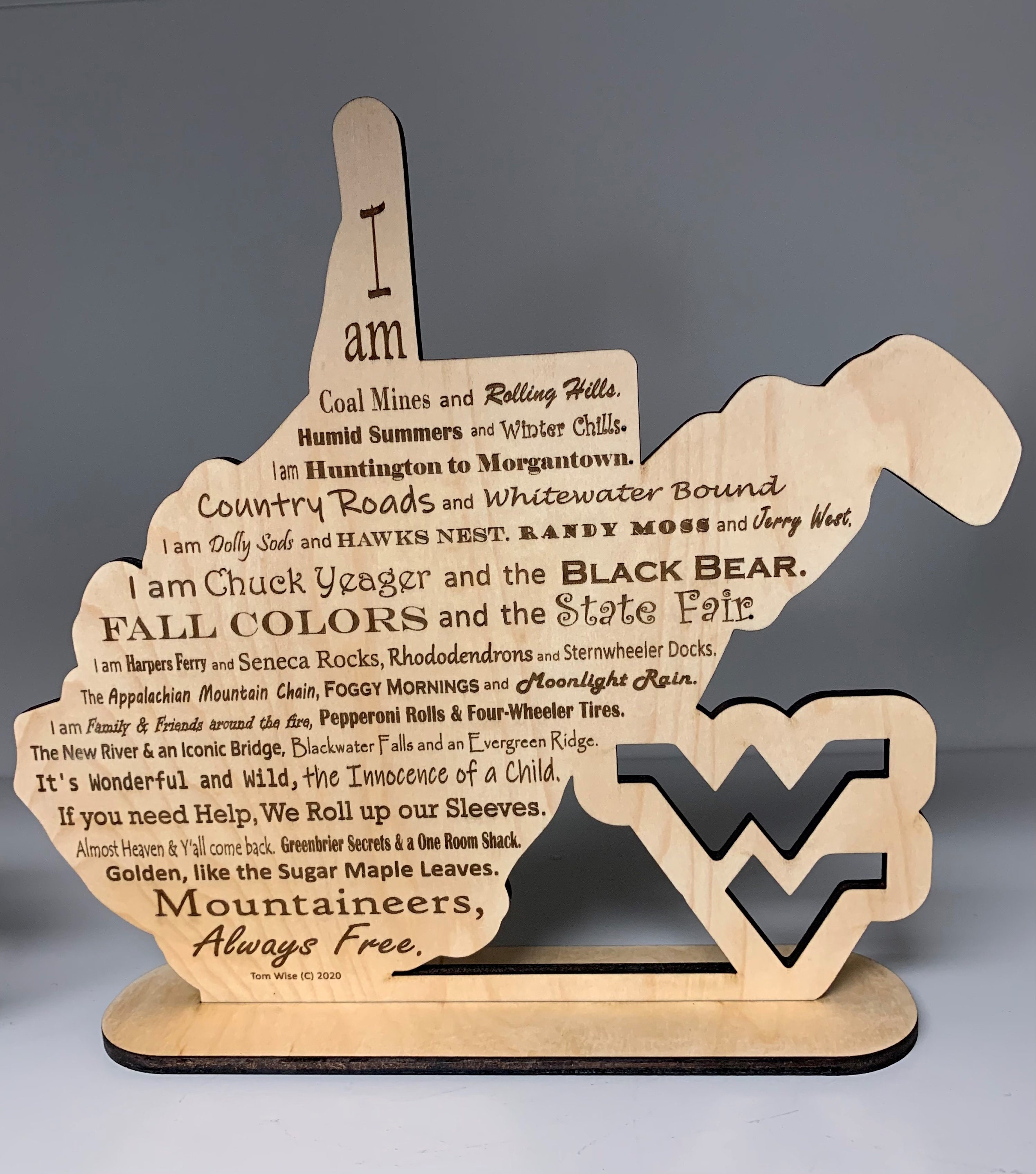 West Virginia Poem Rustic Wooden Desk Top Decor mountaineers, Always ...