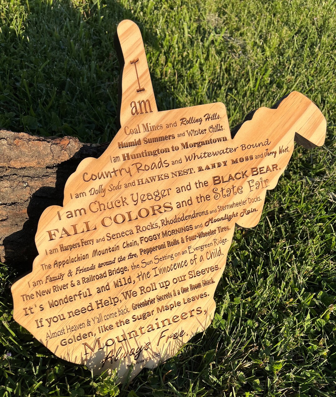 West Virginia Poem Rustic Wooden Sign Wall Hanger mountaineers, Always ...