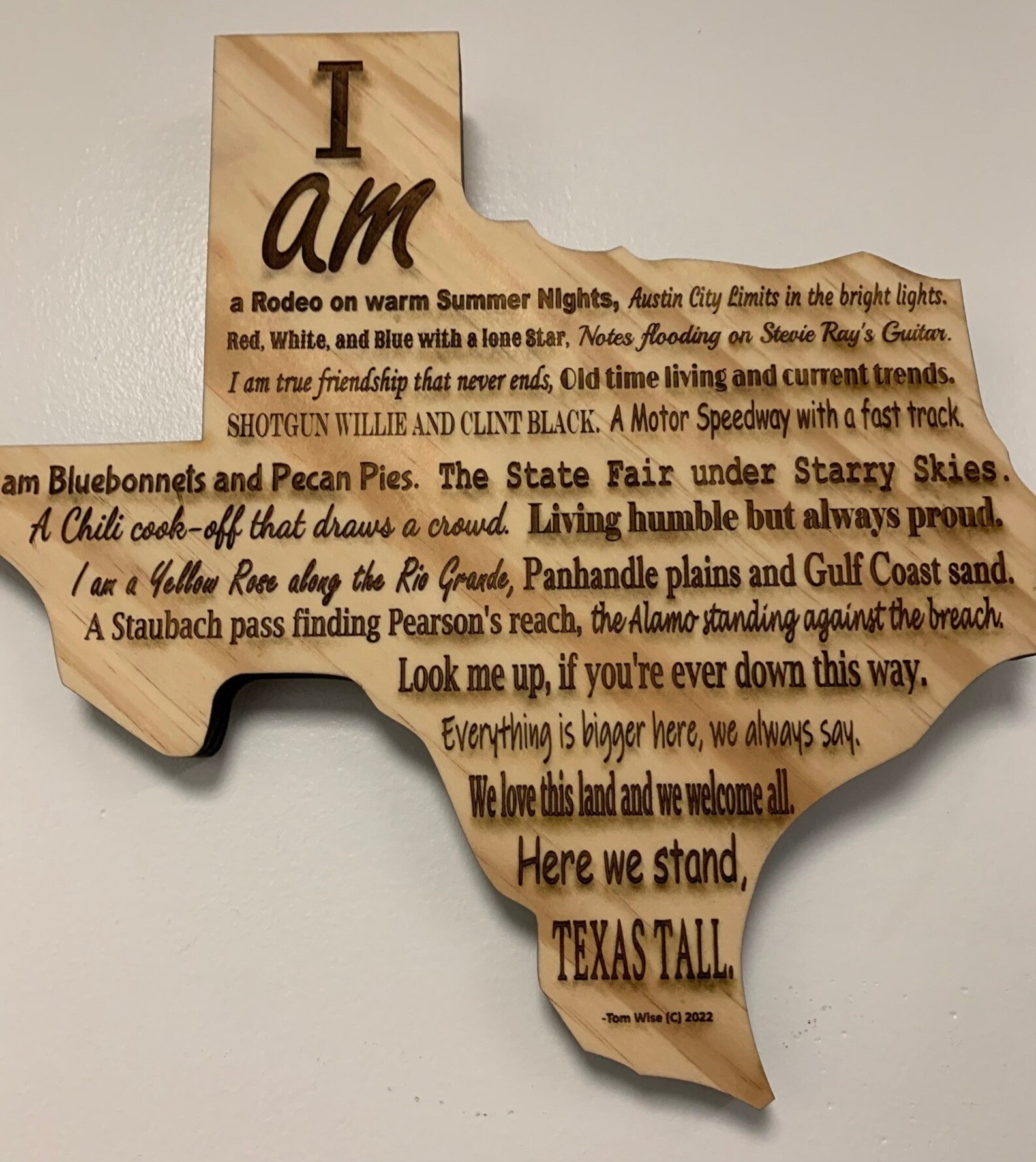 Texas Tall Original Poem Rustic Wood Sign - Etsy