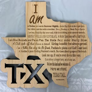 Texas Poem Rustic Wooden Free Standing Decor - Etsy