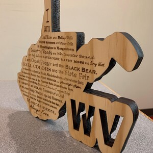West Virginia Rustic Wooden Free Standing Decor - Etsy