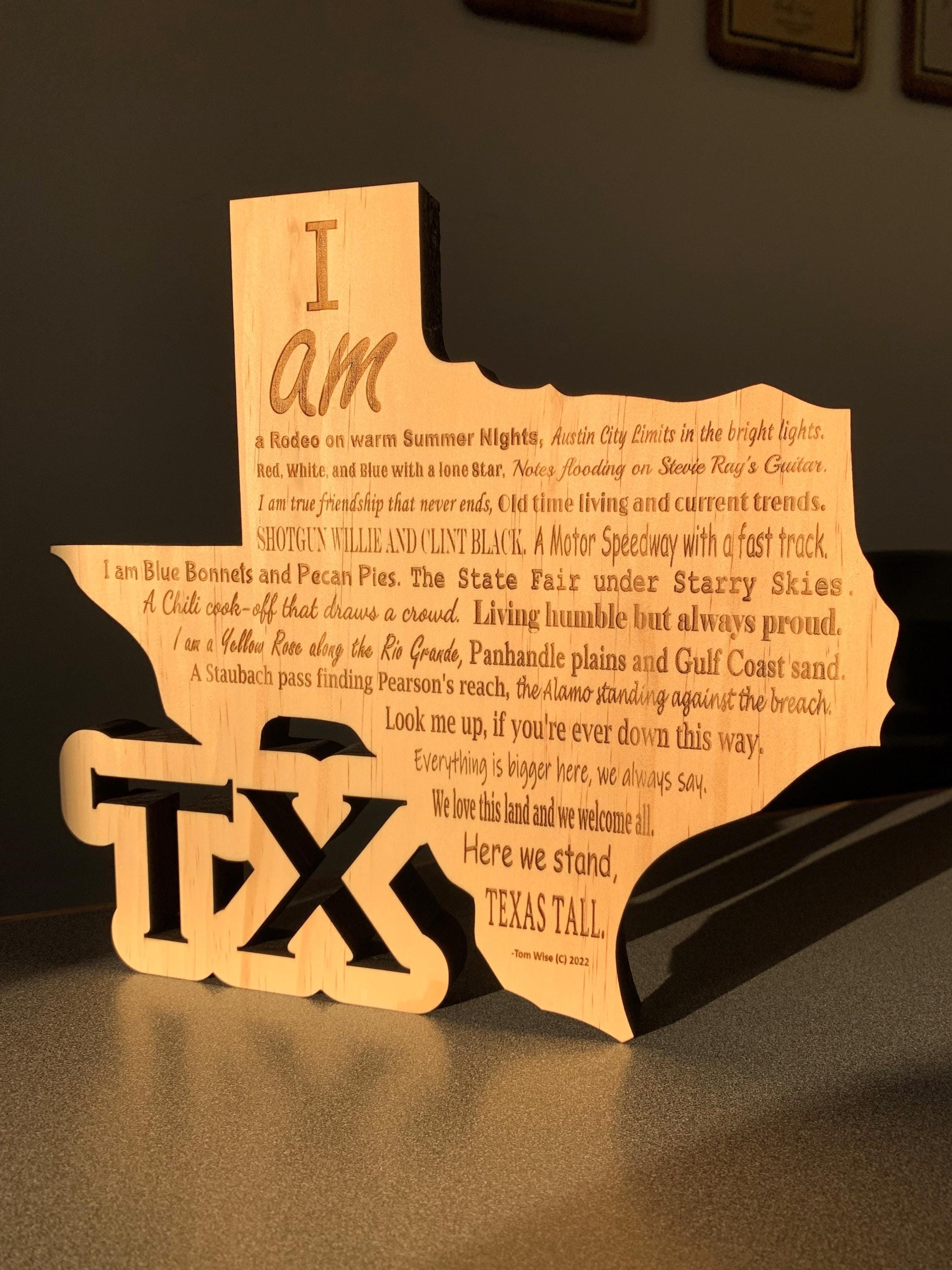 Texas Poem Rustic Wooden Free Standing Decor - Etsy