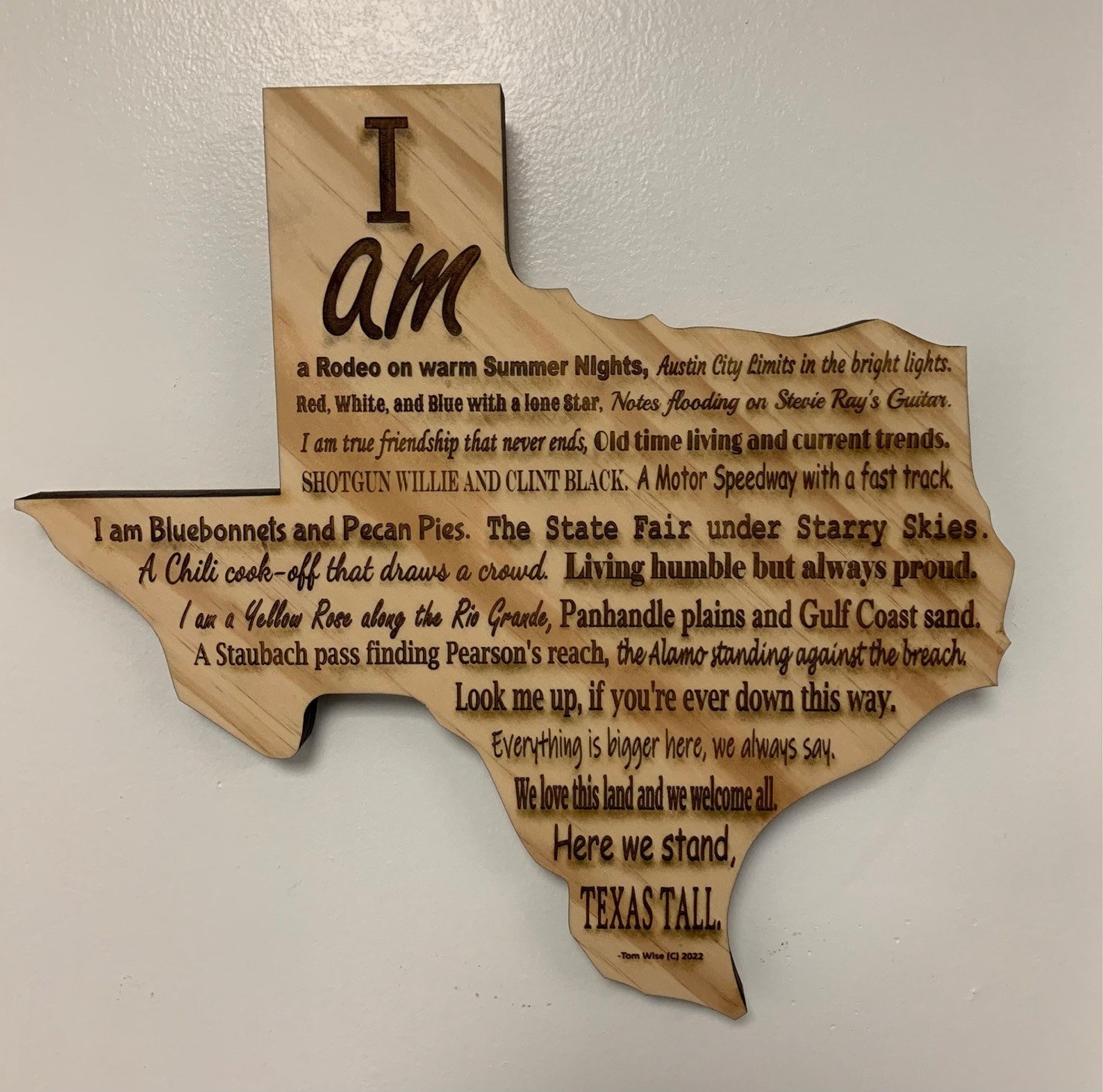 Texas Tall Original Poem Rustic Wood Sign - Etsy