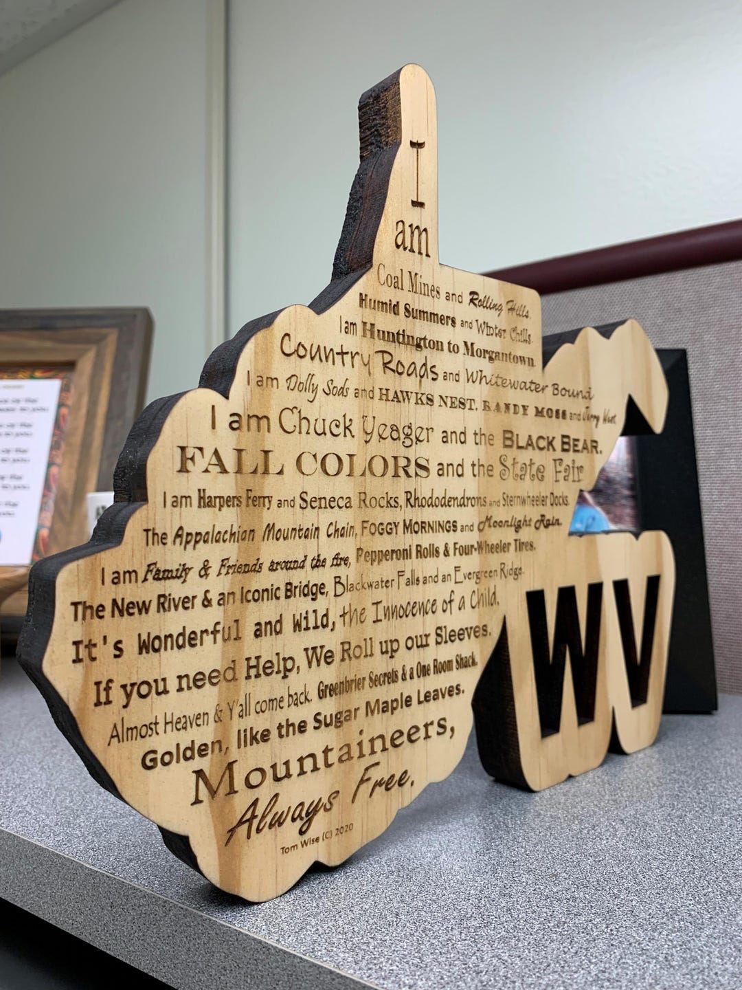 West Virginia Rustic Wooden Free Standing Decor - Etsy