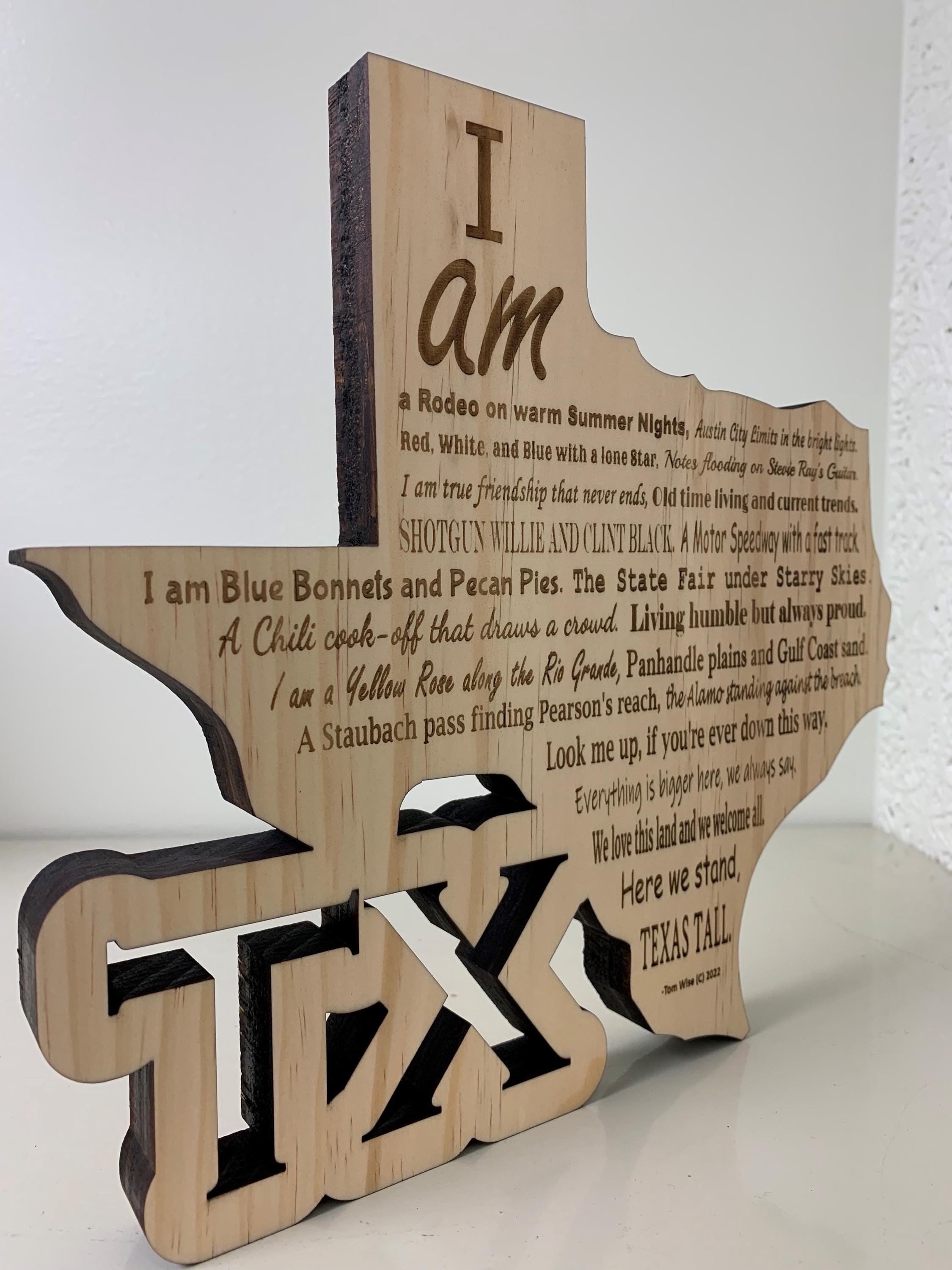 Texas Poem Rustic Wooden Free Standing Decor - Etsy