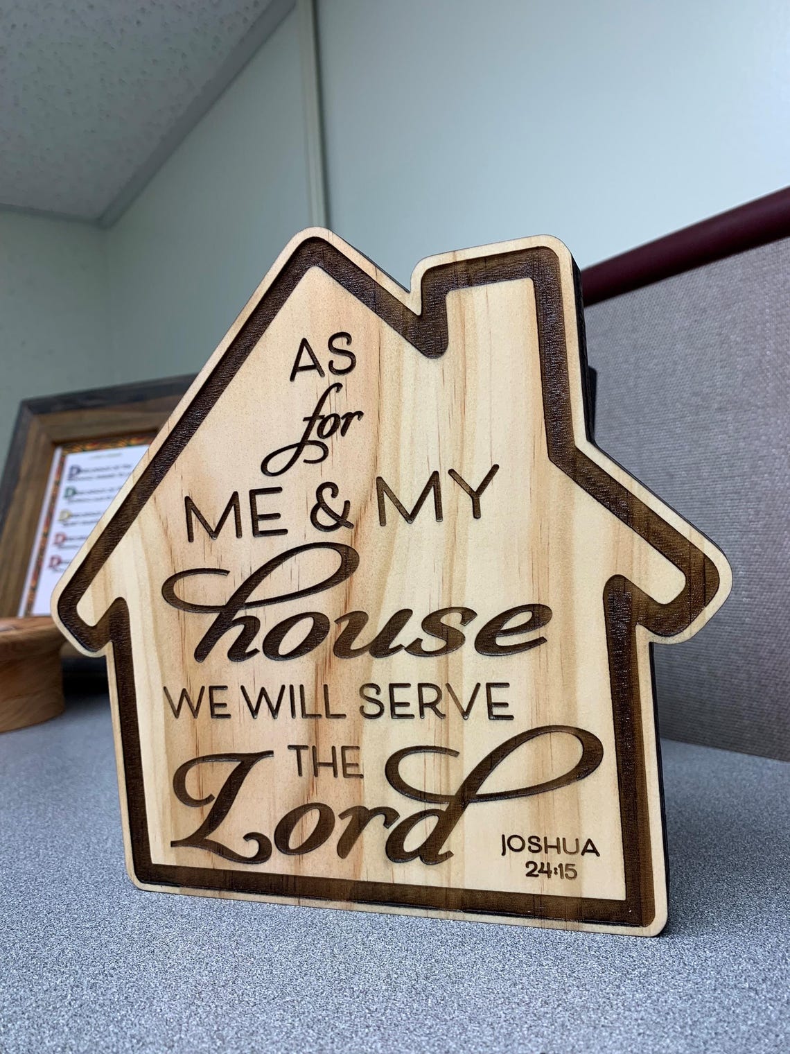 Rustic Wooden Free Standing Decor as for Me and My House We Will Serve the Lord Joshua 24:15 - Etsy