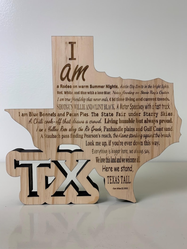 Texas Poem Rustic Wooden Free Standing Decor - Etsy