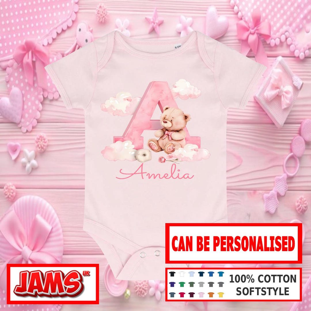 Personalized Baby Grow – Custom Name & Initial, 100% Cotton - Etsy