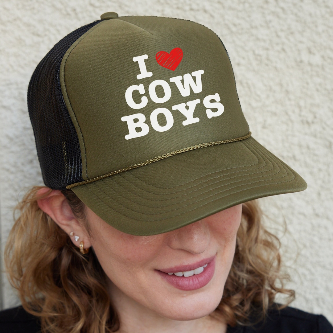 I Love Cow Boys Trucker Hat I Heart Hot Cowboys Cap Country - Etsy