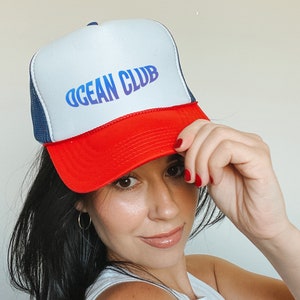 Ocean Club Hat, Beach Hat, Ocean Cap, Summer Vacation Hat, Ocean ...