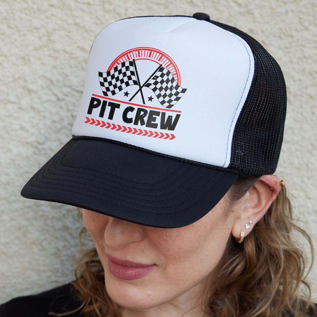 Pit Crew Hats, Matching Race Car Hats, Checkered Flag Hats, Dirt Track ...