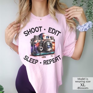Shoot Edit Sleep Repeat Shirt, Camera Shirt, Photographer Shirt, Camera ...