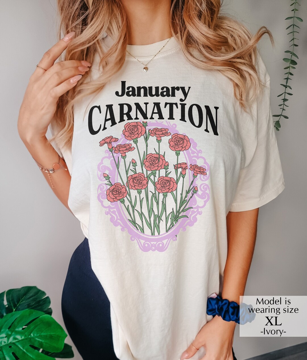 January Carnation Shirt, Birth Month Flower Shirt, Comfort Color ...