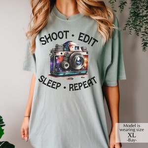 Shoot Edit Sleep Repeat Shirt, Camera Shirt, Photographer Shirt, Camera ...