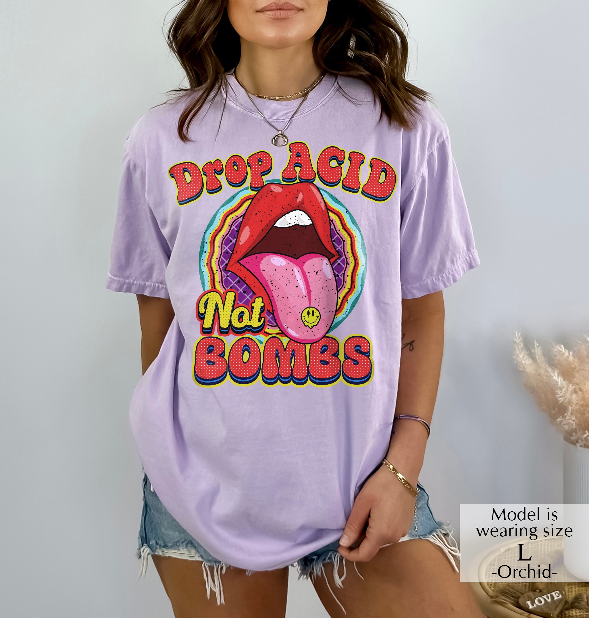 Drop Acid Not Bombs Shirt Psychedelic Shirt Comfort Color - Etsy