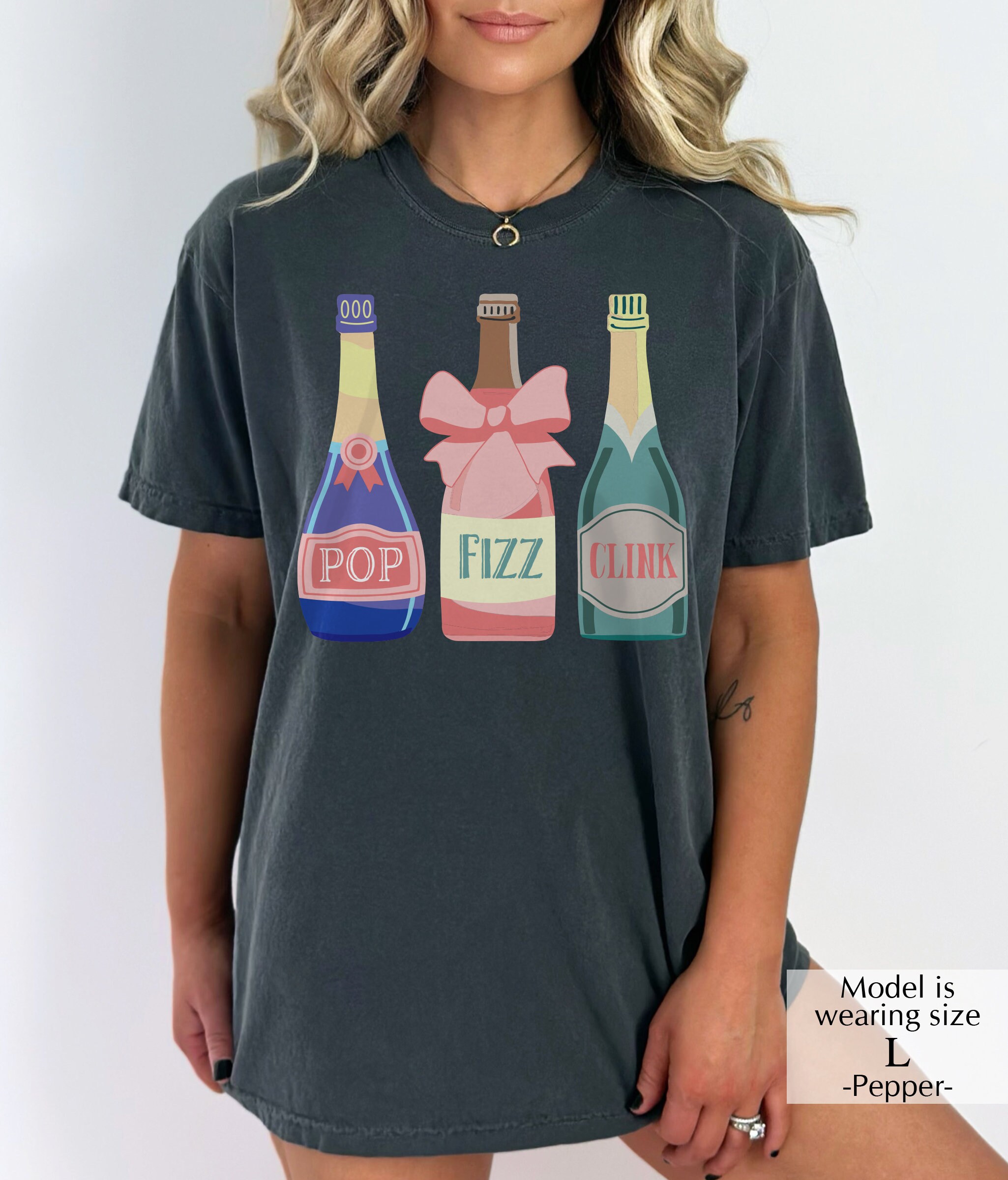 Pop Fizz Clink Shirt Comfort Color Bride T-shirt Champagne - Etsy