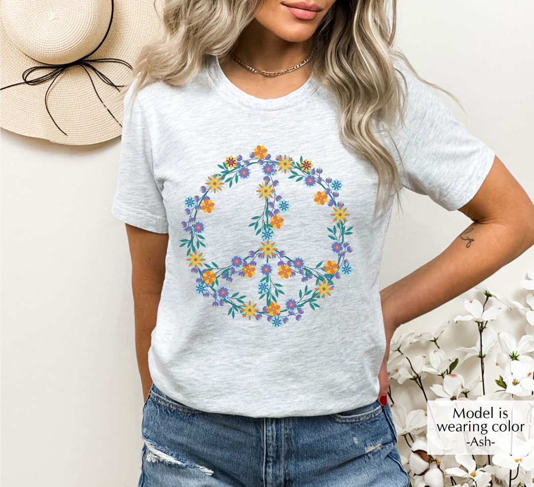 Peace Shirt, Hippie Peace Sign Shirt, Boho Peace Shirt, Floral Peace ...