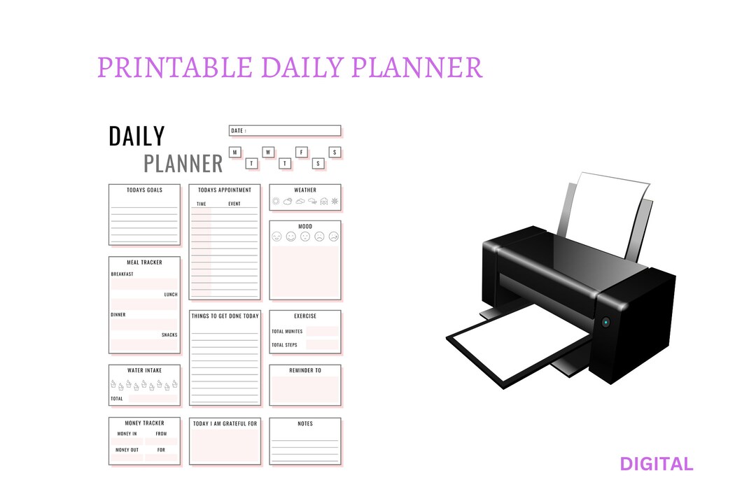 Daily Planner ,printable Log , Gratitude Log Minimalist Planner ,track ...