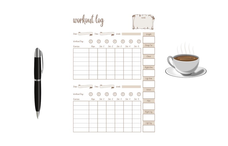 Digital Workout Log - Etsy
