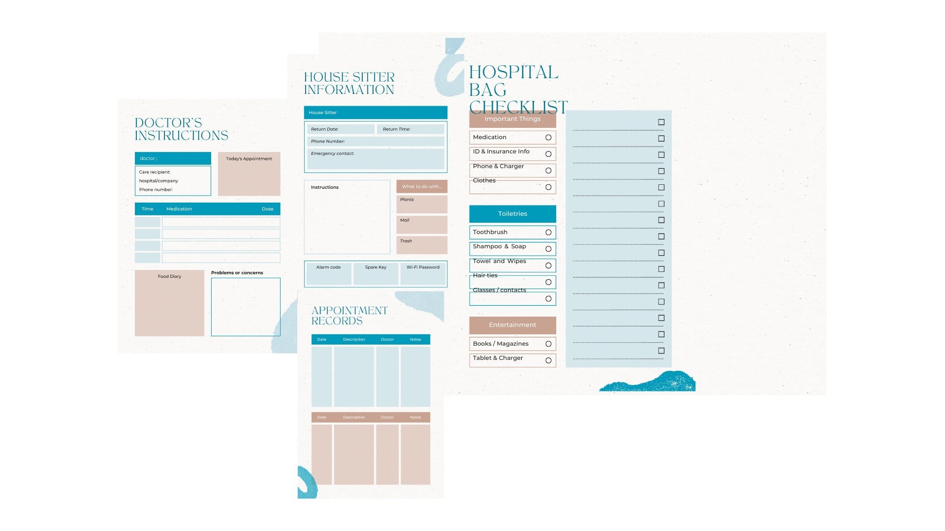 Printable Hospital Bag Checklist, Doctor's Instructions , House Seater ...