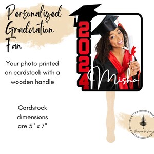 Personalized Graduation Fan, Grad 2024, Grad Cake Topper, Grad Face on ...