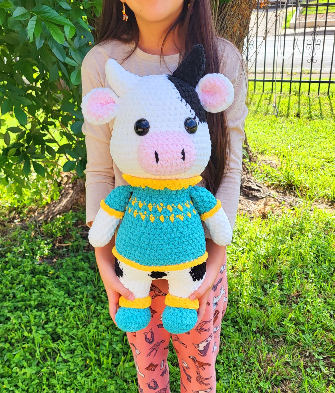 Large Moo Cow Plush - Etsy