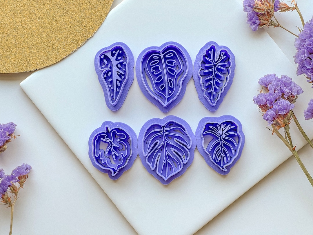 Plant Leaf Clay Cutters, Dangle and Statement Sizes, Stud Size ...