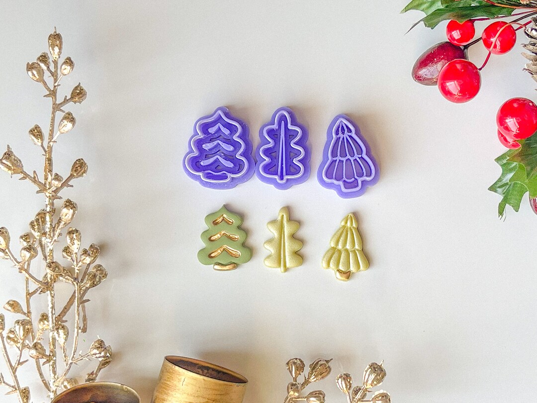 Winter Tree Clay Cutters, Available Individually or as a Set, 1inch and ...