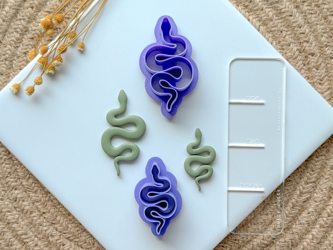 Snake Clay Cutter, Two Sizes Available, Single or Mirrored Set, Polymer ...