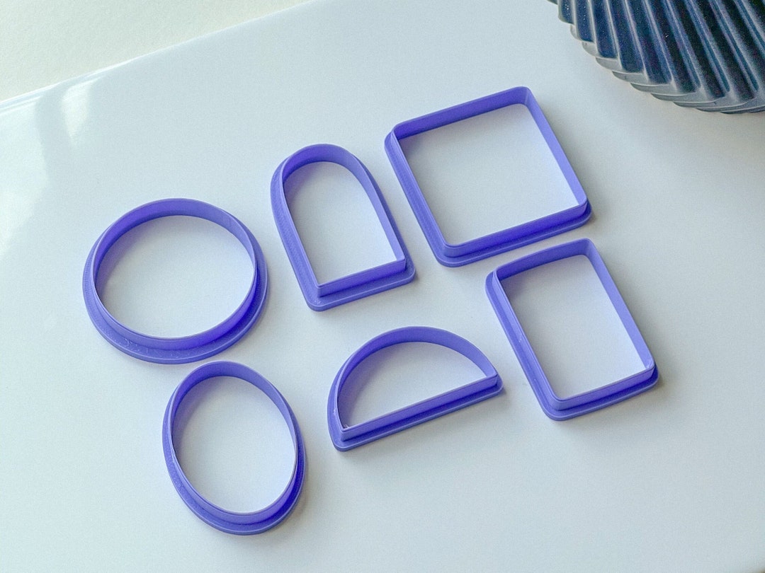 Set of 6 Basic Shape Clay Cutters, Multiple Size Options, Polymer Clay ...