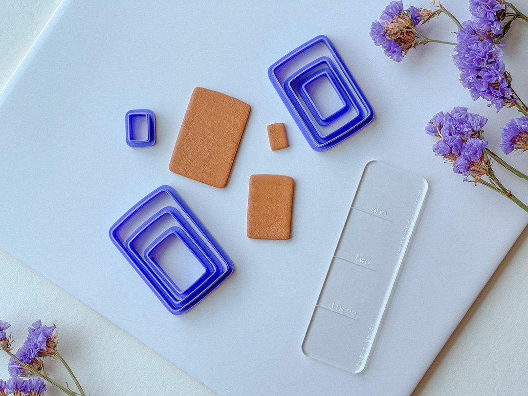 Basic Rectangle Clay Cutter, Sizes .5 Inches to 2 Inches, Increments of ...